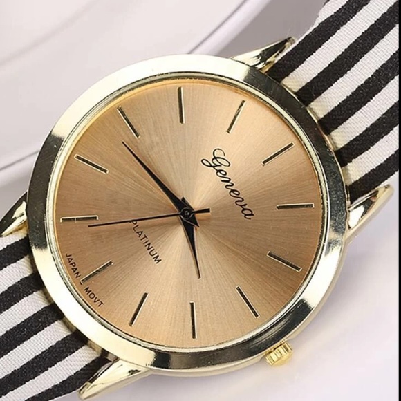 Geneva Platinum | Accessories | Geneva Striped Watch Bracelet | Poshmark